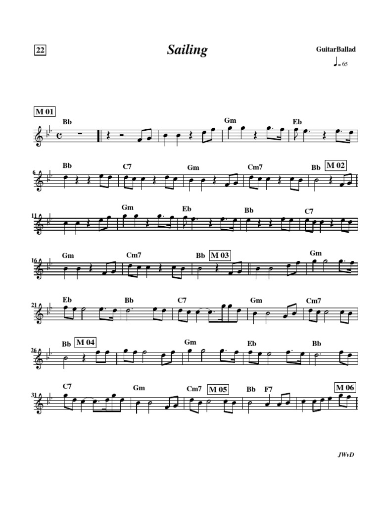 Guitar Chord Progressions for Sailing | PDF