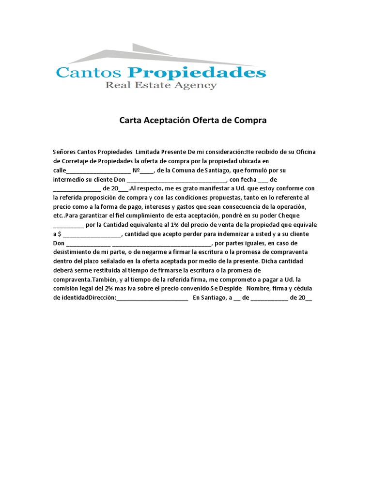 Modelo de carta de INTENCIÓN DE COMPRA ¿Cómo hacerla?, Ejemplos ...