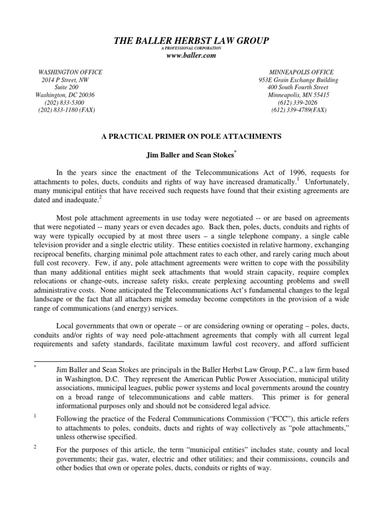 Guide to Municipal Pole Attachments | PDF | Federal Communications ...