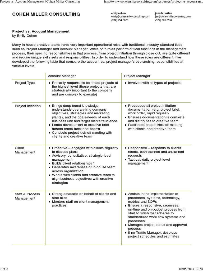 Distinguishing Project and Account Management | PDF | Project ...
