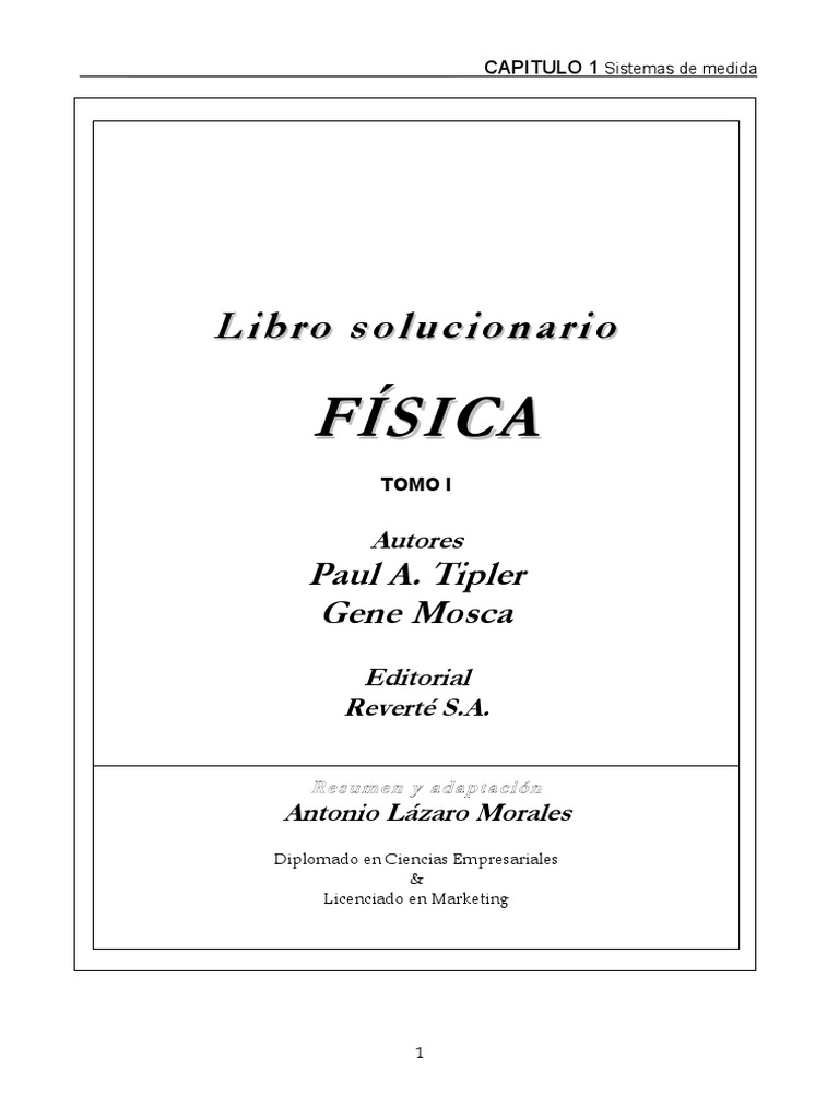 Física. Solución Capítulo 1 Tipler-Mosca (5 Edición) PDF | PDF | Poco | Unidades de medida