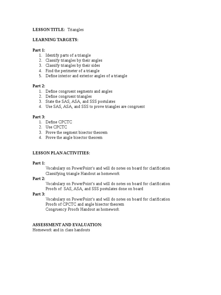 Triangle Classification & Congruence | PDF