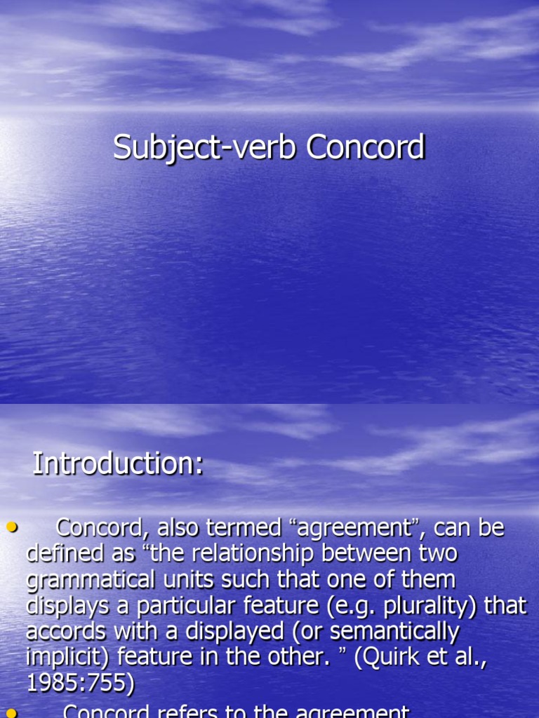 Concord | PDF | Grammatical Number | Plural
