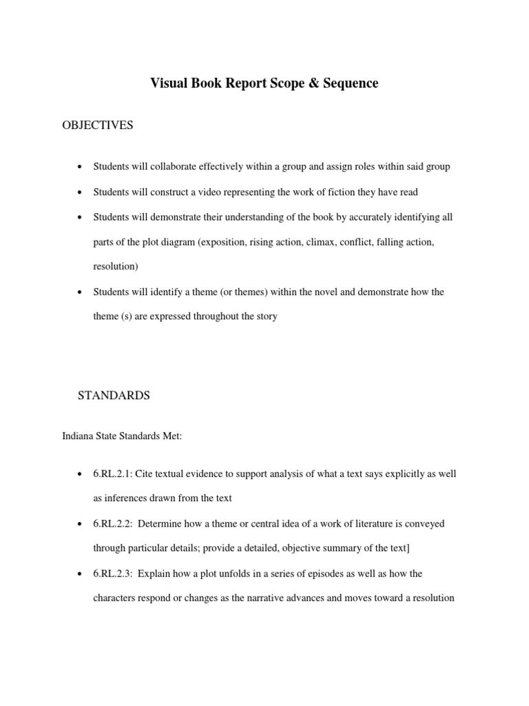 Visual Book Report Scope | PDF | Plot (Narrative) | Collaboration