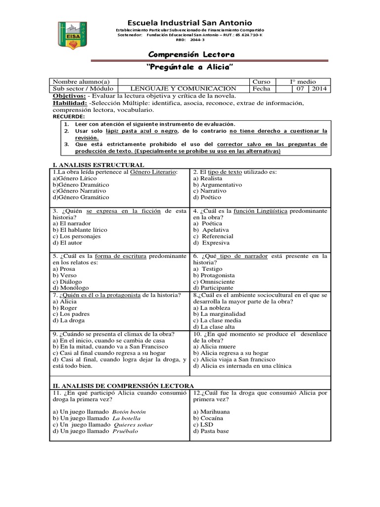 Evaluación de "Pregúntale a Alicia" | PDF | La dependencia de ...