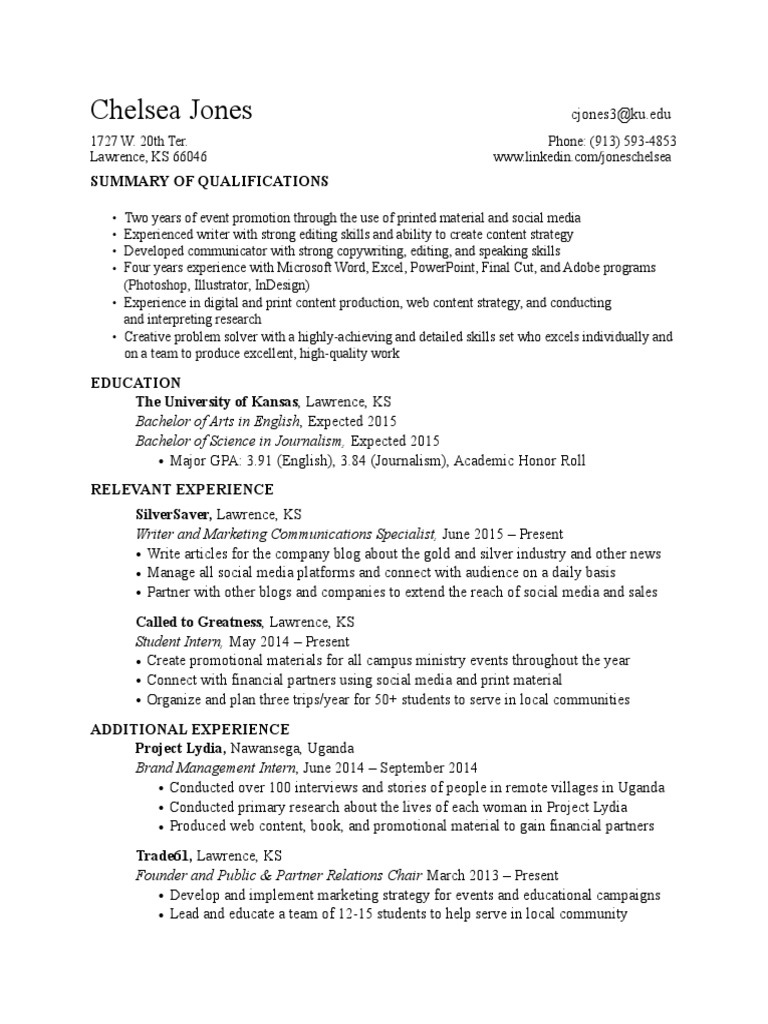 C Jones Resume | PDF