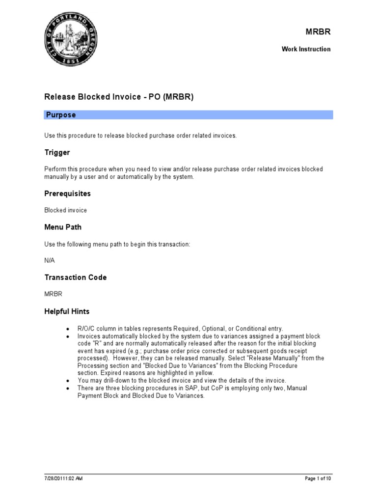 Release Blocked PO Invoices | PDF | Computing | Software