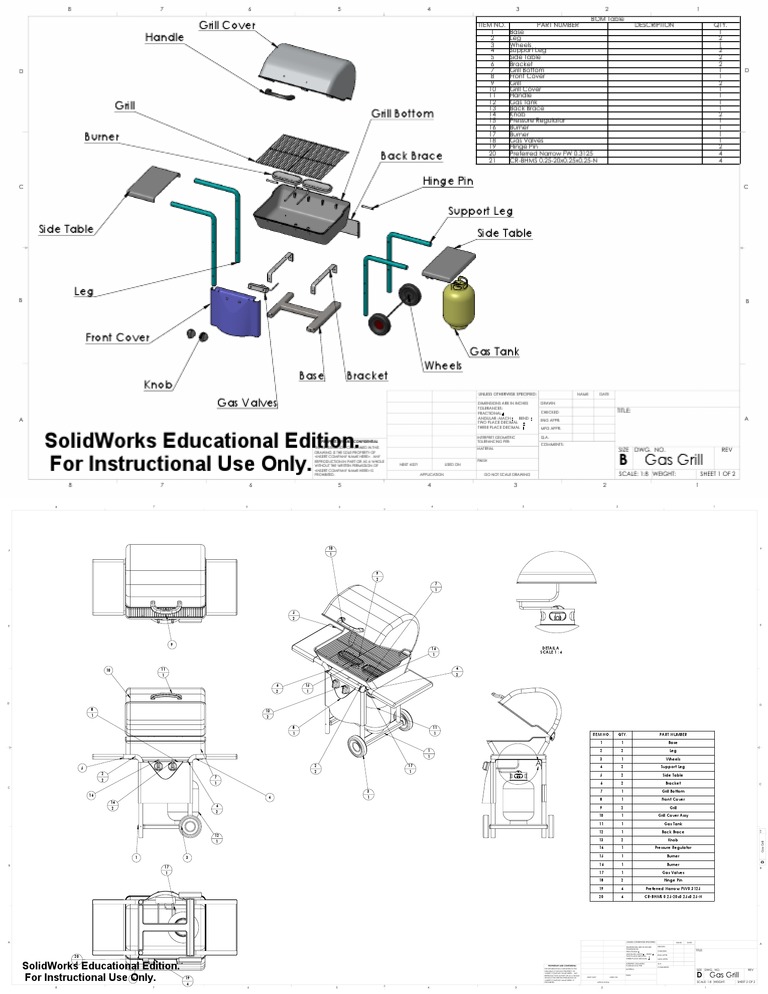 Gas Grill Parts and Assembly Diagram | PDF | Home & Garden | Technology ...