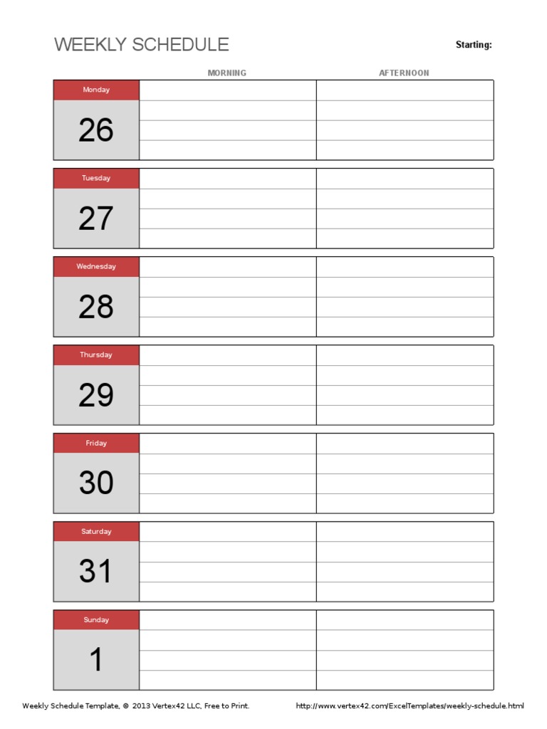 Simple Weekly Schedule | PDF