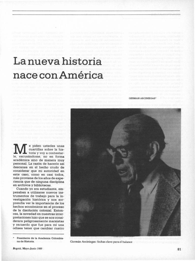 Germán Arciniegas La Nueva Historia Nace Con América | PDF | Imperio ...