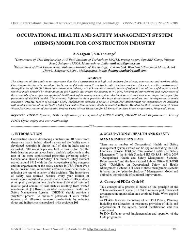 Occupational Health and Safety Management System | PDF | Occupational ...