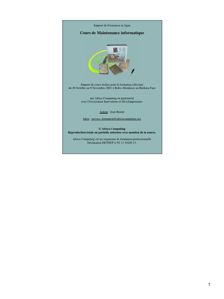 Cours - Formation Maintenance Informatique | PDF
