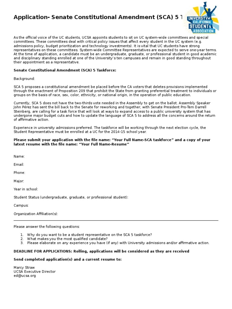 Application SCA 5 Taskforce Ev1 | PDF | Constitutional Amendment ...