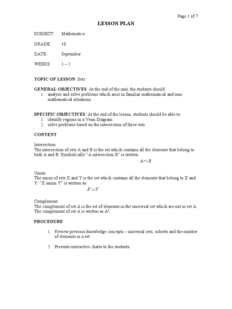 Lesson Plan | PDF | Teaching Mathematics | Equations