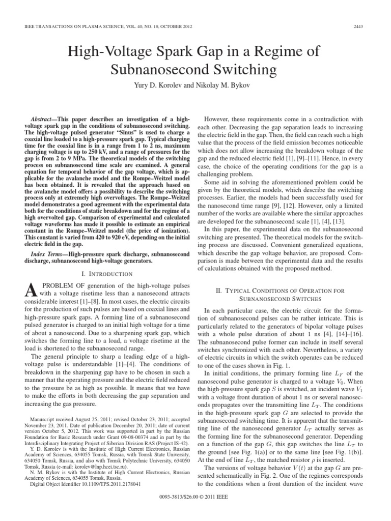 06109356 | PDF | Electrical Breakdown | Ionization