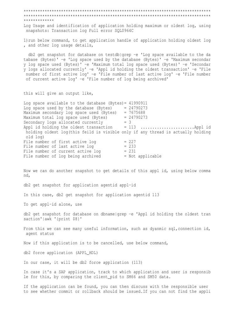 Db2 Luw Useful Commands | PDF | Database Transaction | Databases