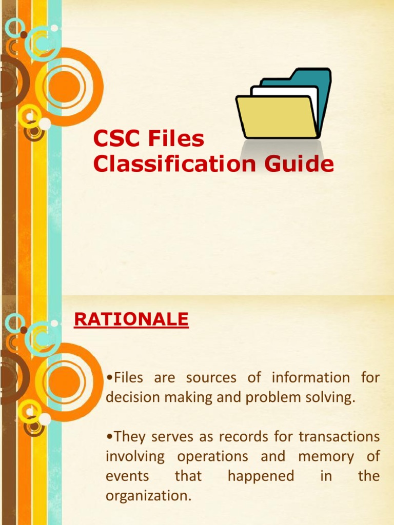 CSC Files Classification Guide | PDF | Database Index | Statistical ...