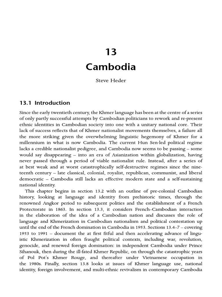 Khmer Language & Identity in Cambodia | PDF | Cambodia | Khmer People