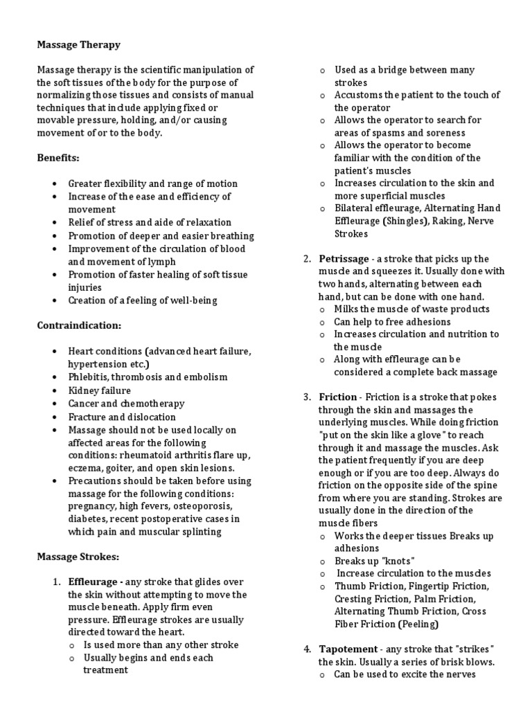 Basic Massage | PDF | Massage | Stroke