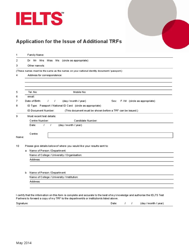 Application For Additional Test Report Form | PDF | Cultural ...