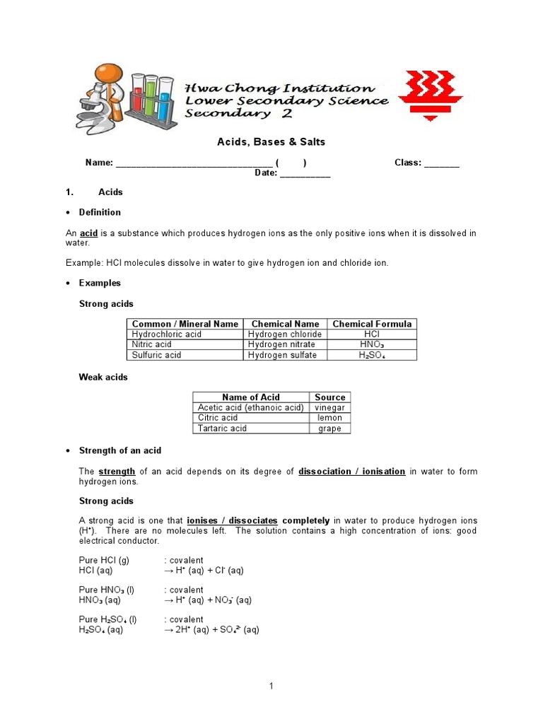 Acid Base Salt Notes | Download grátis PDF | Hydroxide | Acid