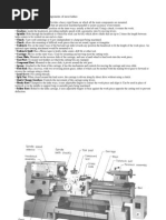 Labeled Diagram of Lathe Machine Parts | PDF