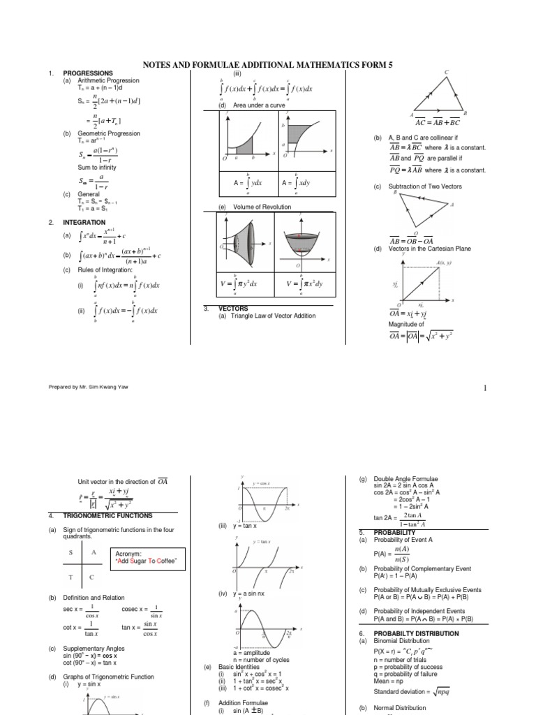 Formula Addmath Form 5 | Download Free PDF | Trigonometric Functions | Sine