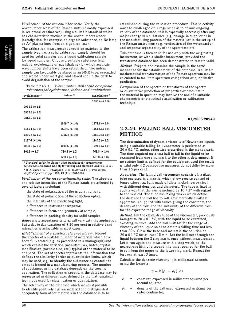 Falling Ball Viscometer Method | PDF | Chemistry | Physical Sciences