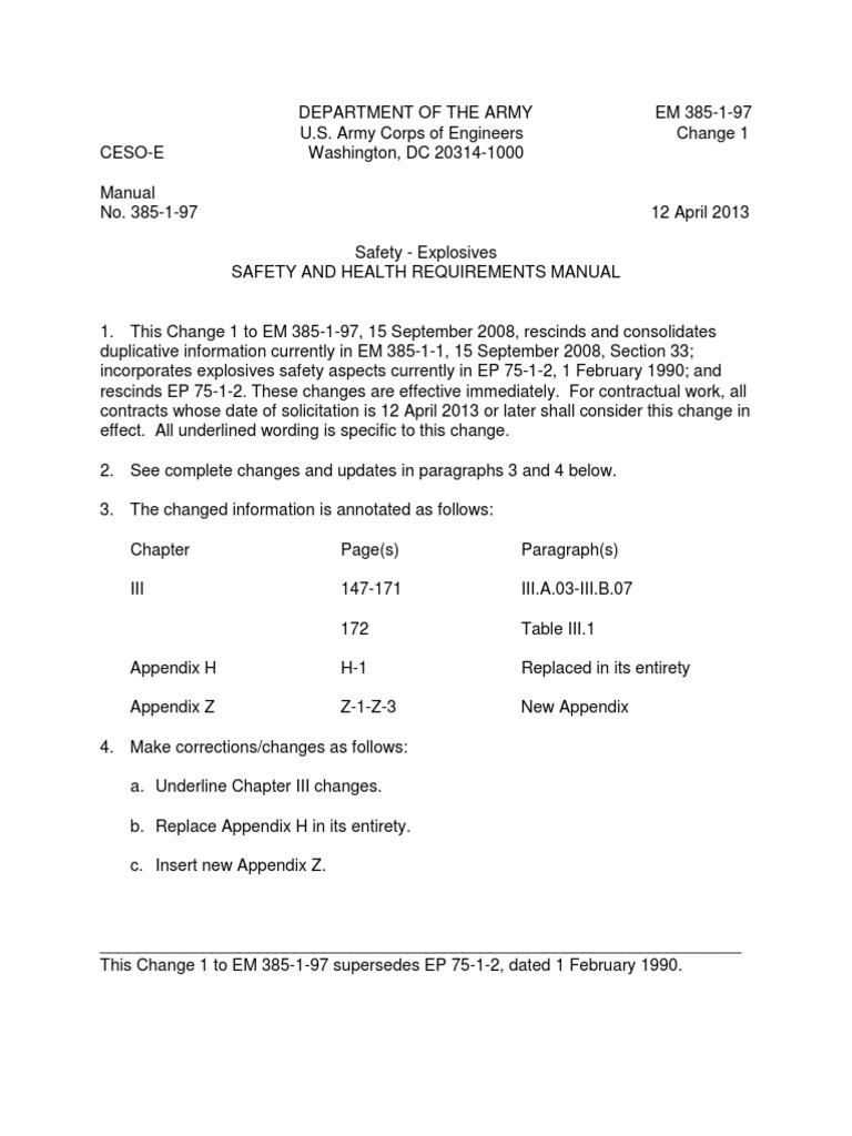 EM 385-1-97 Chg01 | PDF | Mortar (Weapon) | Cluster Munition