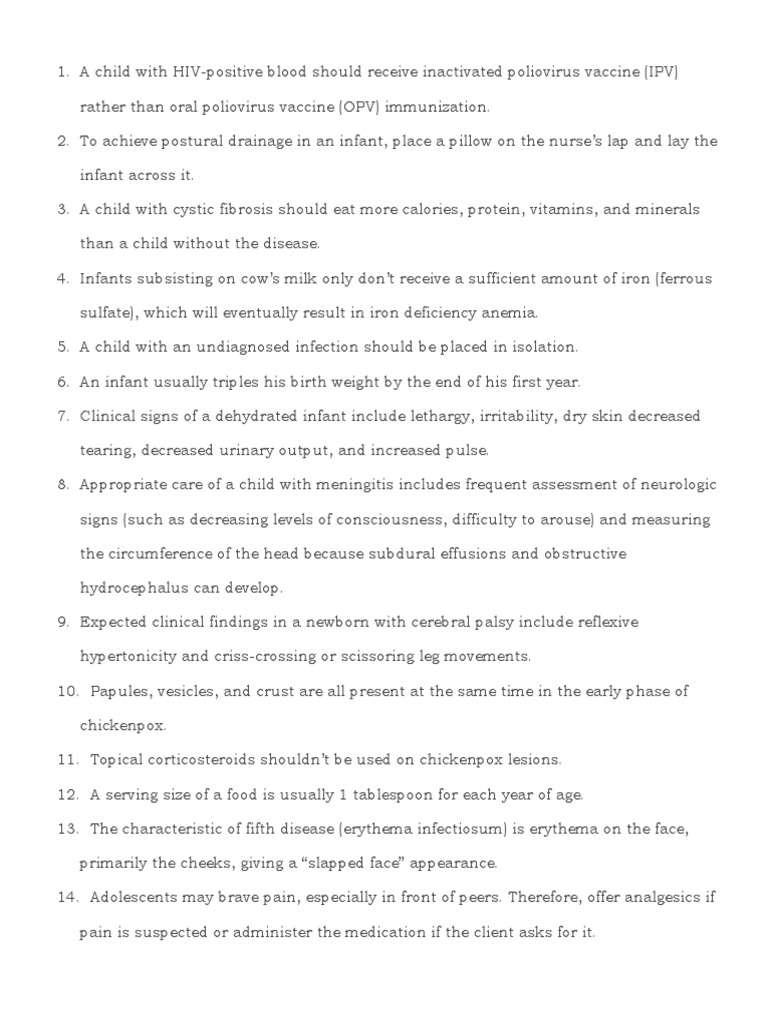 Pediatric Notes | Infants | Child Development