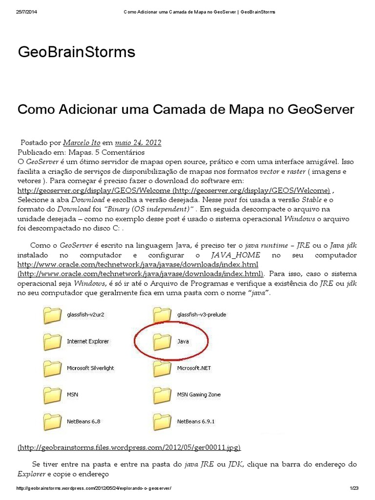 Como Adicionar Uma Camada de Mapa No GeoServer - GeoBrainStorms | PDF | Microsoft Windows ...
