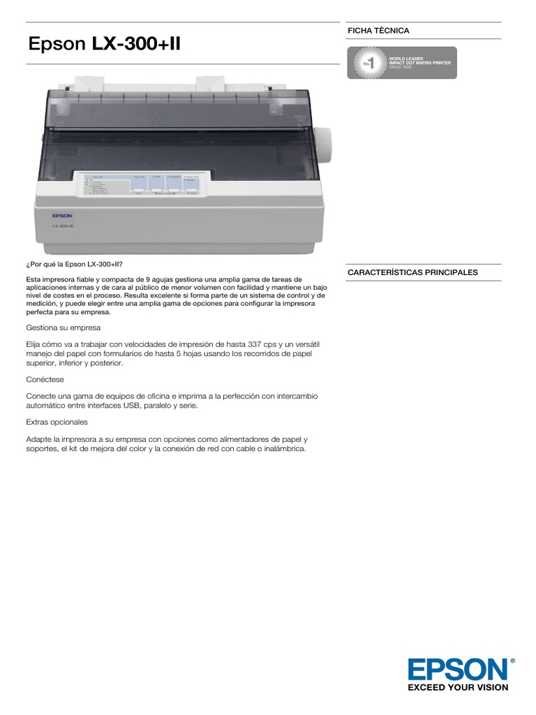 Epson-LX-300+II-Ficha técnica | Impresora (Computación) | USB | Prueba ...