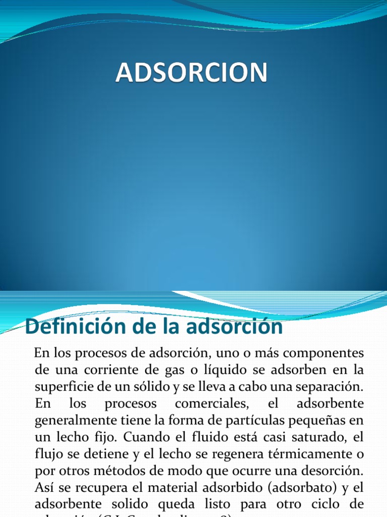 II Fundamentos de La Adsorcion | Adsorción | Química física
