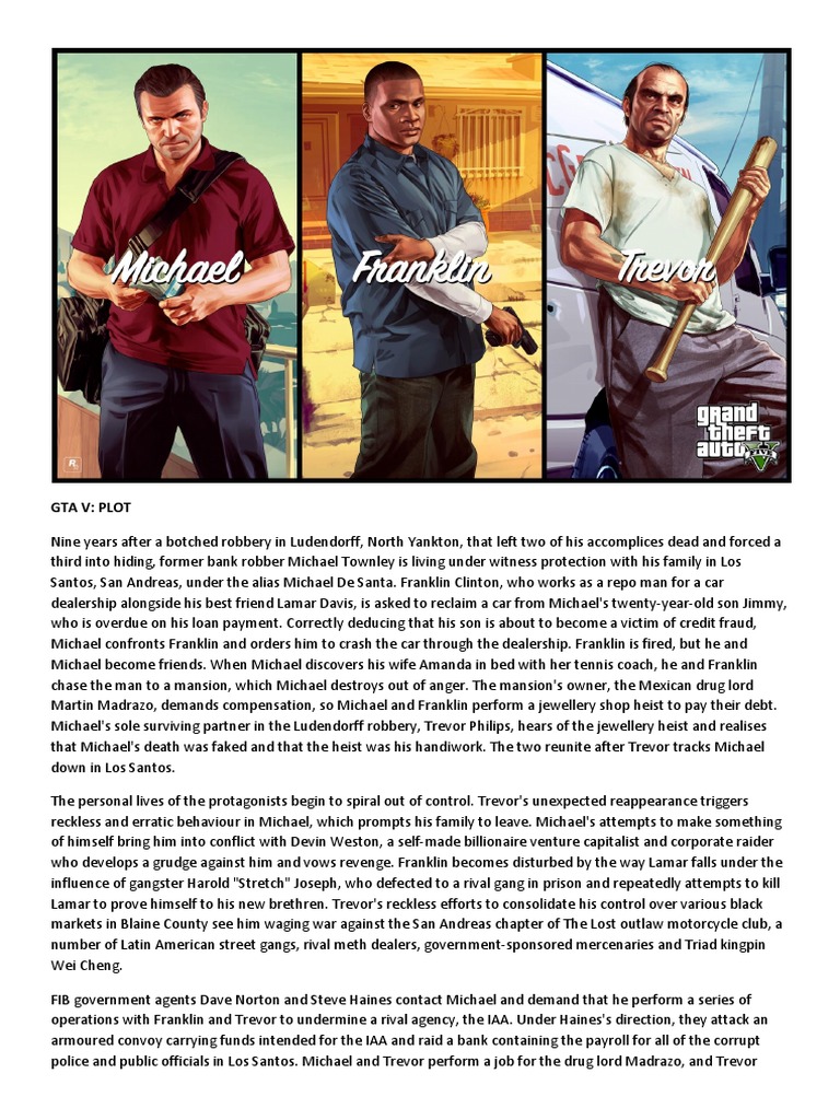 Lesson 11 - Gta V Plot and Gameplay | PDF | Theft | Crime Thriller