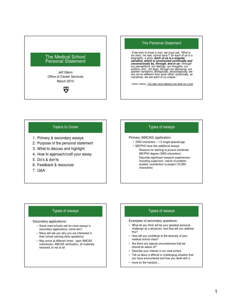 Harvard OCS - Personal Statement and Secondaries | PDF | Essays ...