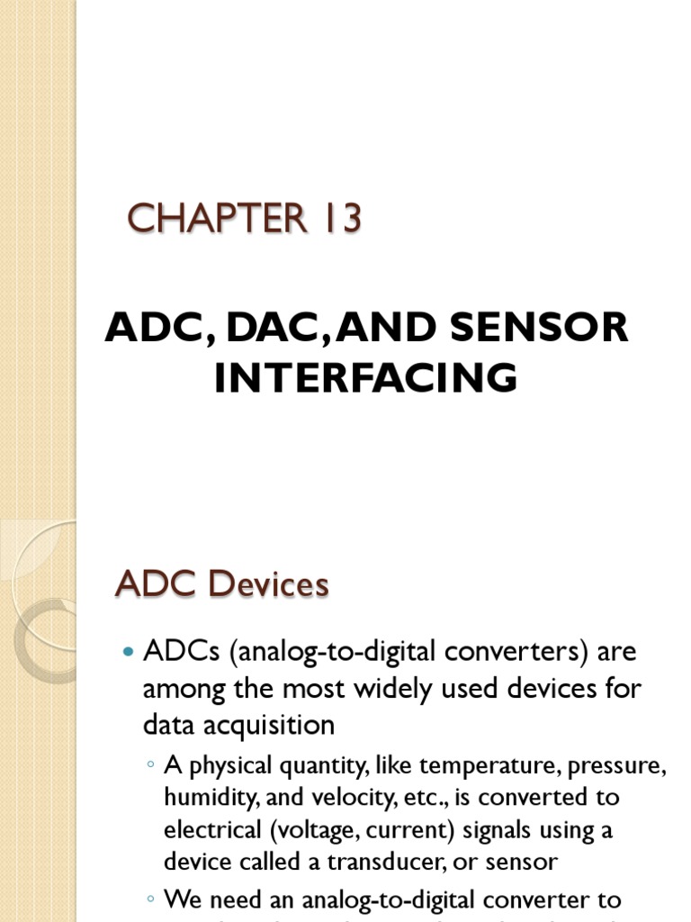 DAC, ADC, Sensor, Interfacing Devices | PDF | Analog To Digital ...