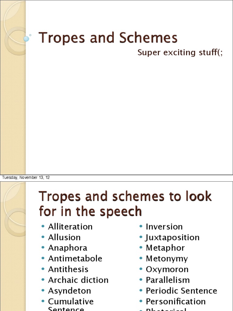Rhetorical Tropes and Schemes Explained | PDF | Sentence (Linguistics ...