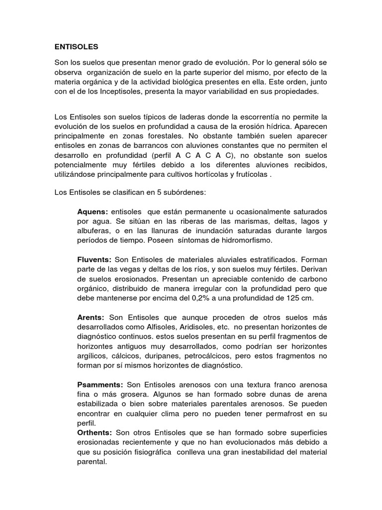 ENTISOLES | Suelo | Los bosques