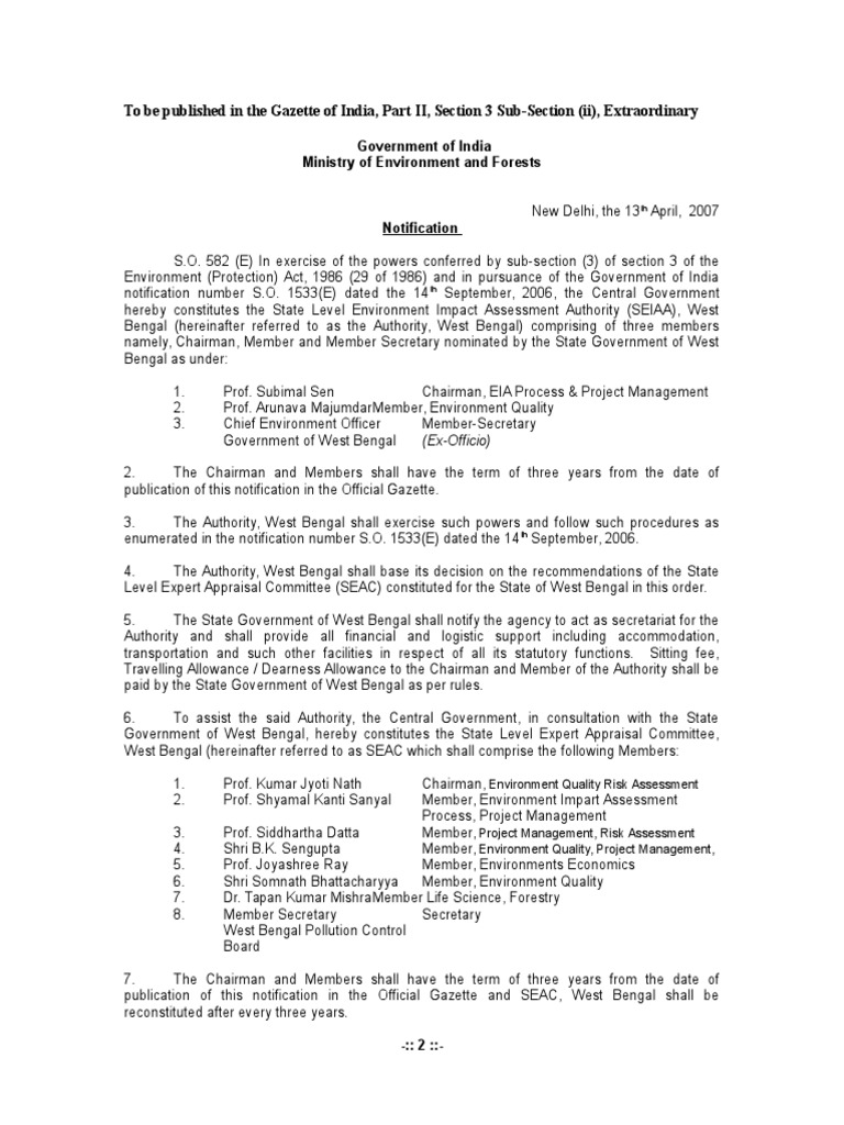 To Be Published in The Gazette of India, Part II, Section 3 Sub-Section (Ii), Extraordinary | PDF