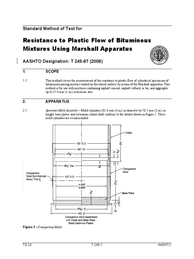 Aashto T 245 | PDF | Asphalt | Cookware And Bakeware