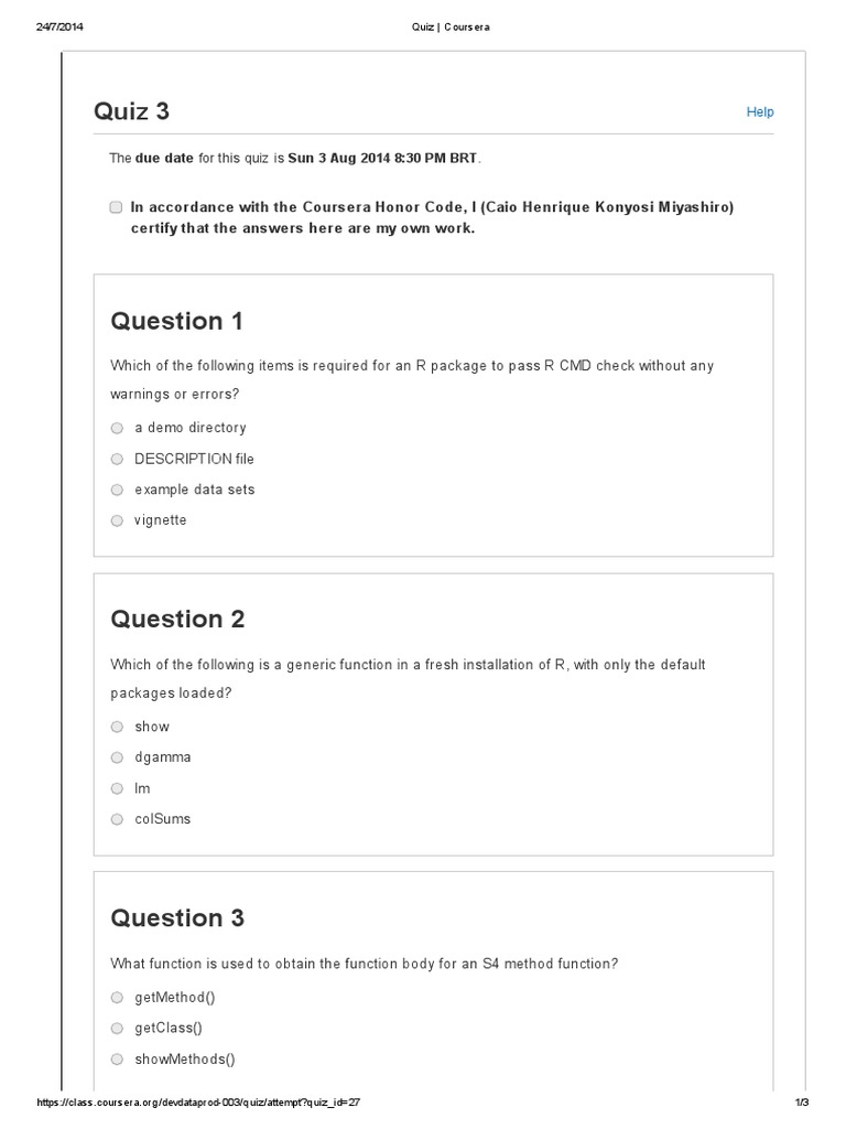 Quiz - Coursera | PDF