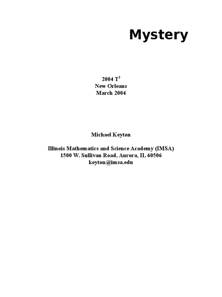 Theorems of Mystery in Geometry | PDF