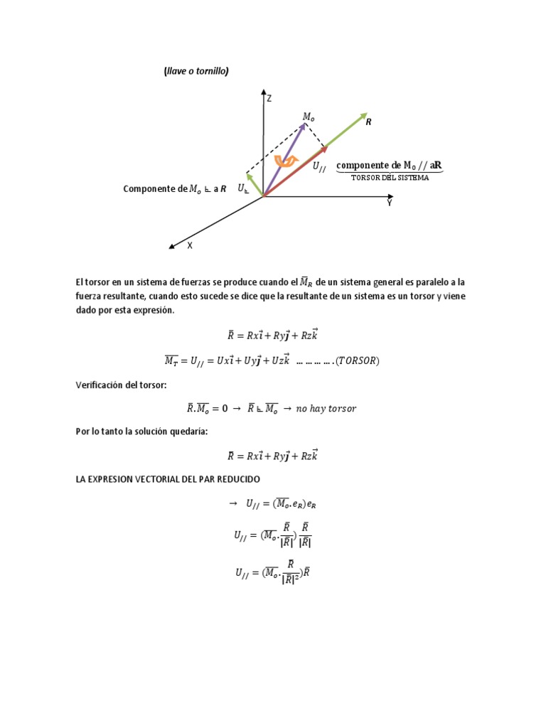 Torsor de Fuerzas y Momentos | PDF | Vector Euclidiano | Fuerza