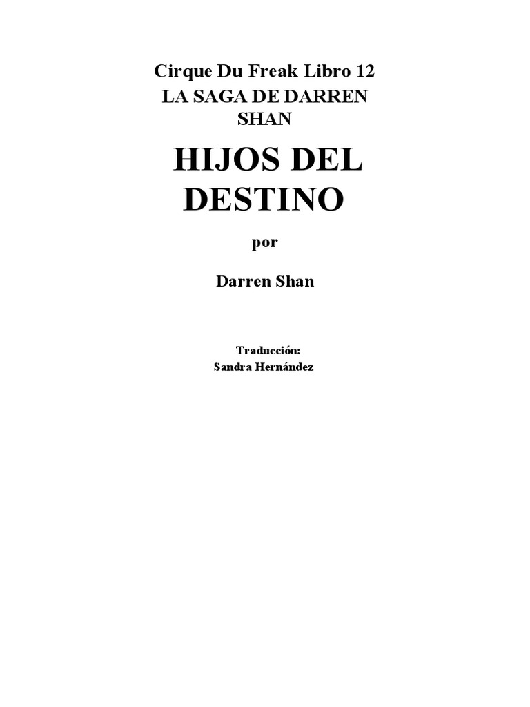 Darren Shan 12 - Hijos Del Destino | PDF | Vampiros | Verdad