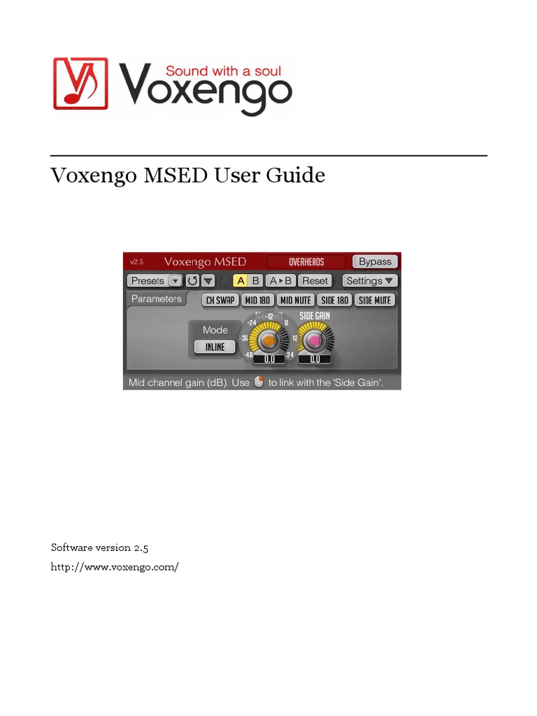 Voxengo MSED User Guide en | PDF | 64 Bit Computing | Microsoft Windows