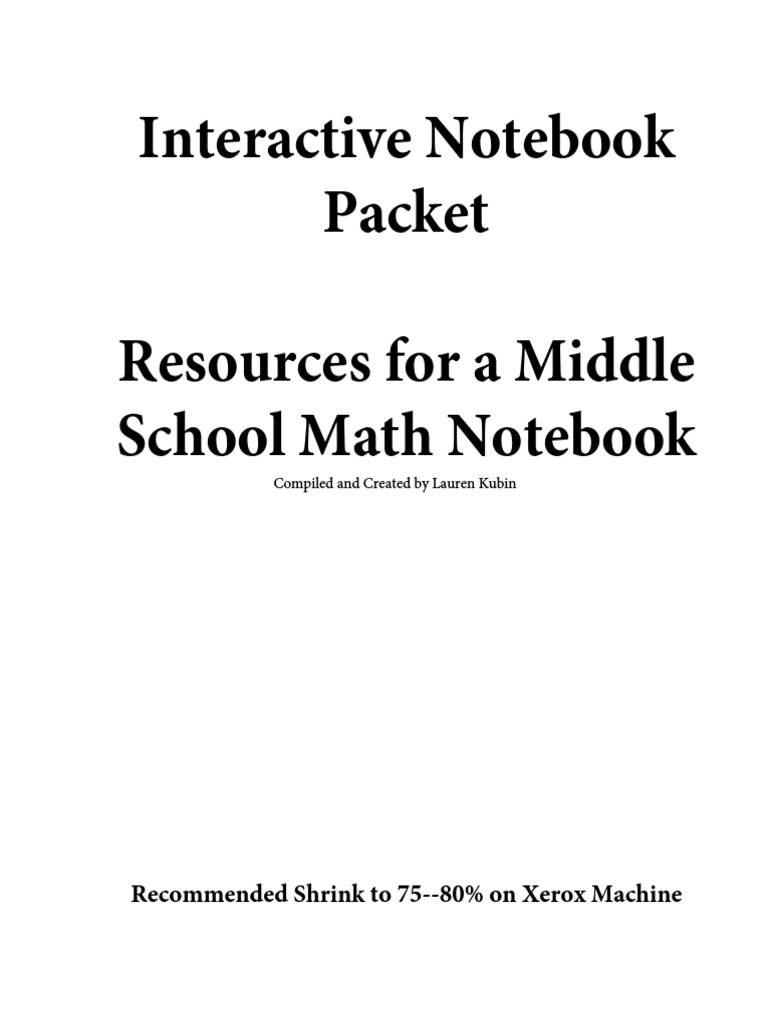 Interactive Math Notebook Packet 14-15 | PDF | Pound (Mass) | Ounce