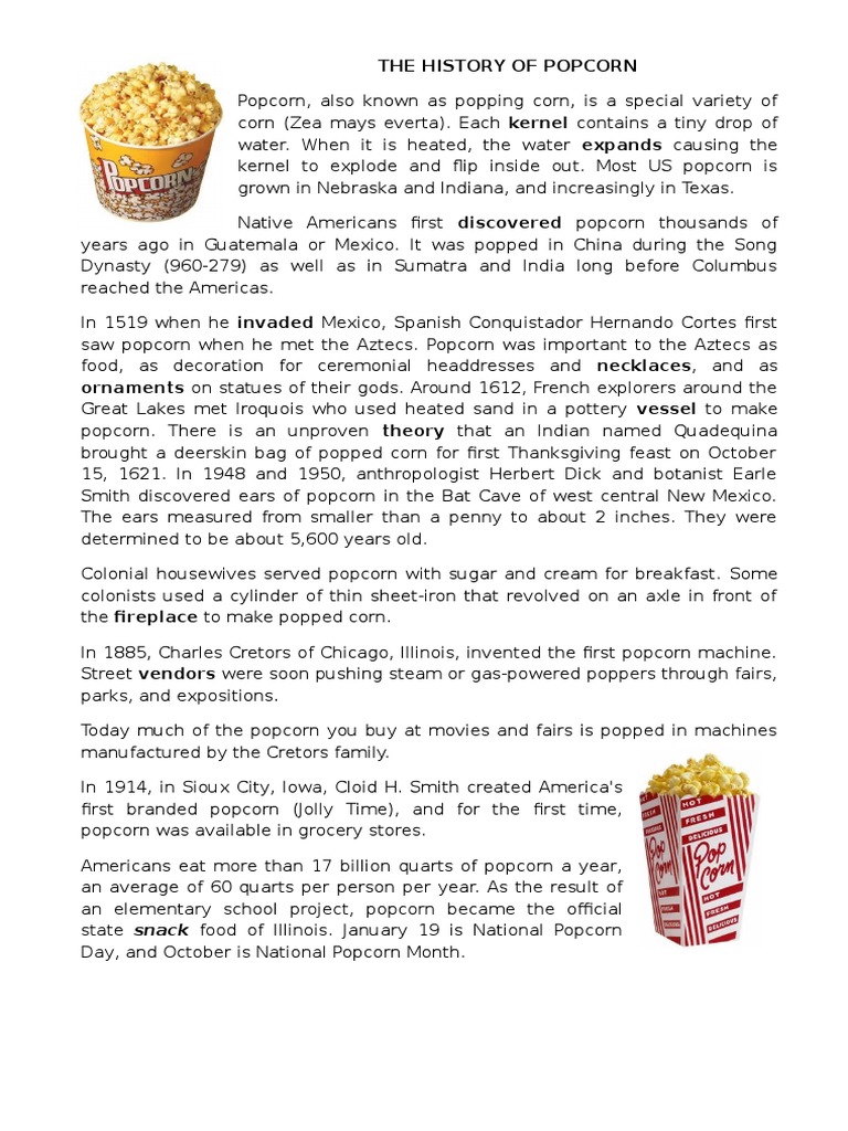 The History of Popcorn | PDF | Popcorn | Foods