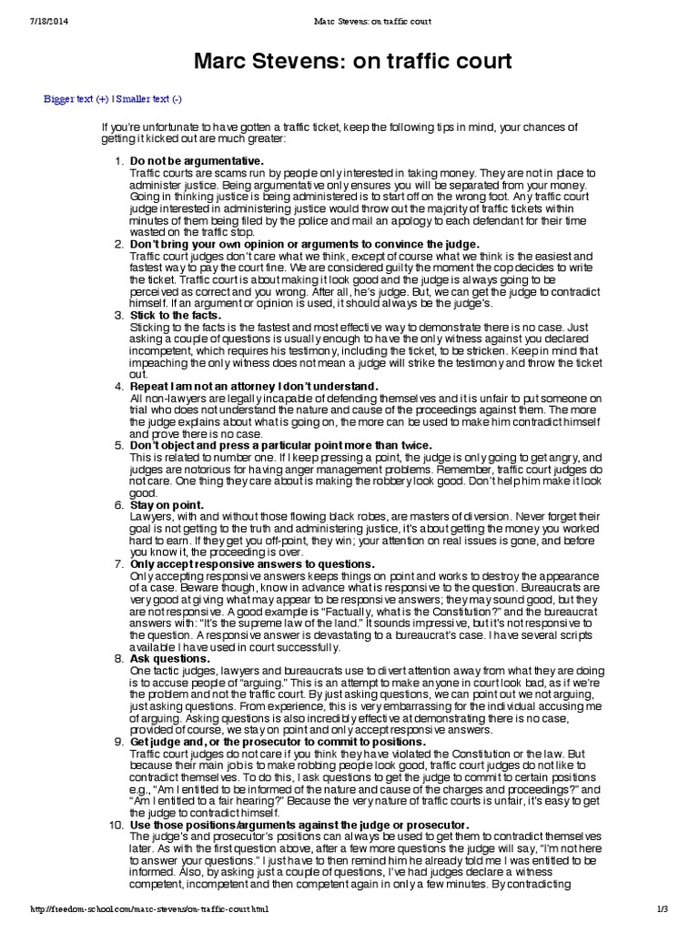 Marc Stevens - On Traffic Court | PDF | Digital Millennium Copyright ...