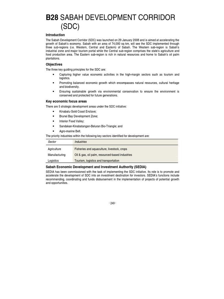 B28 Sabah Development Corridor: Sector Industries | PDF | Taxes ...