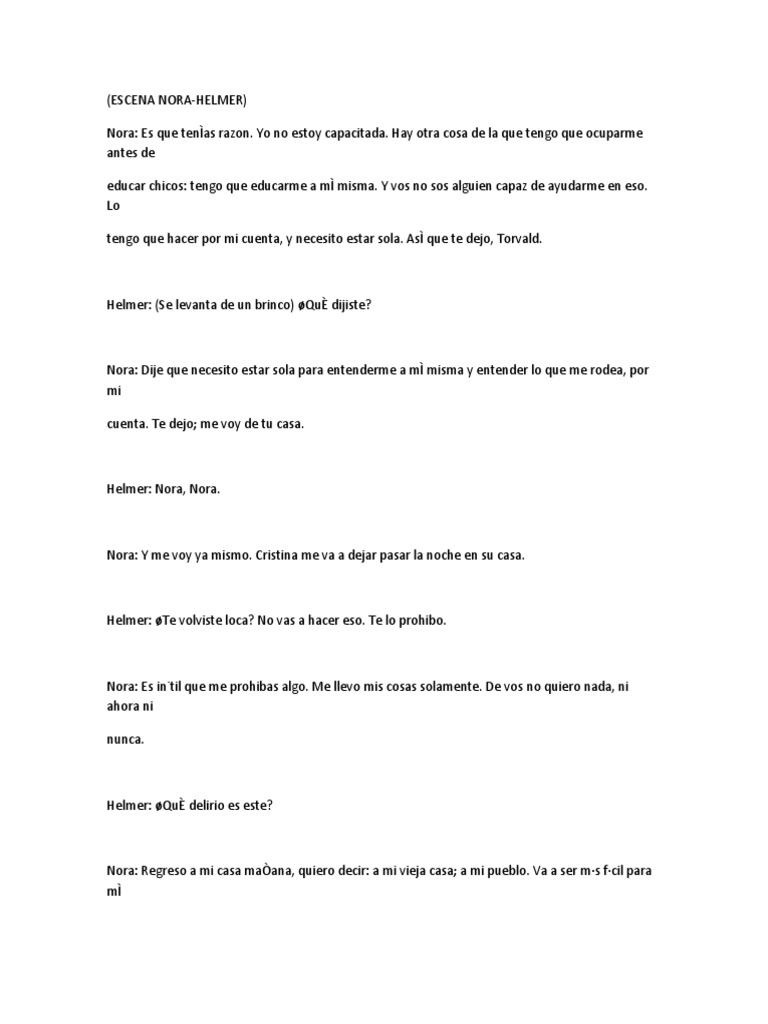 Escena Nora Helmer | PDF